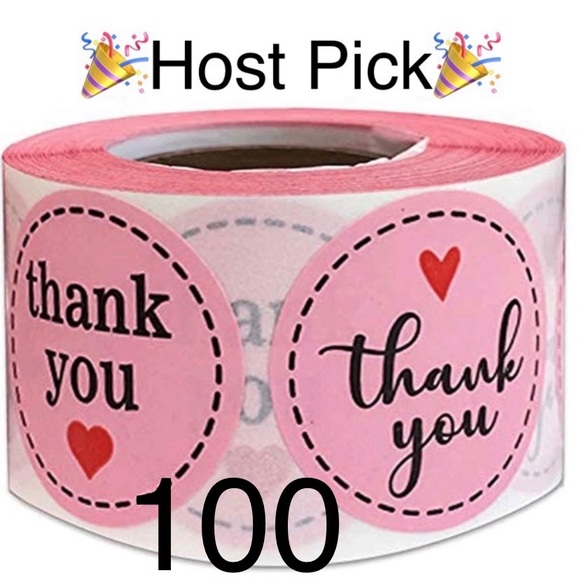 Office | Last Set10 Pink Thank You Stickers With Heart | Poshmark